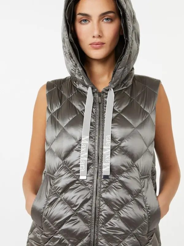 Max Mara Water-Repellent Padded Gilet In Medium Grey - 20% Off